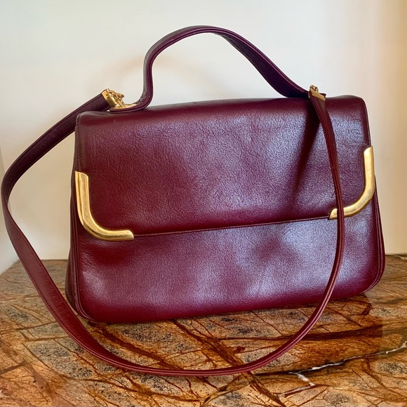 Koret | Bags | Vintage Koret Leather Burgundy 9460s Purse Mid Century ...
